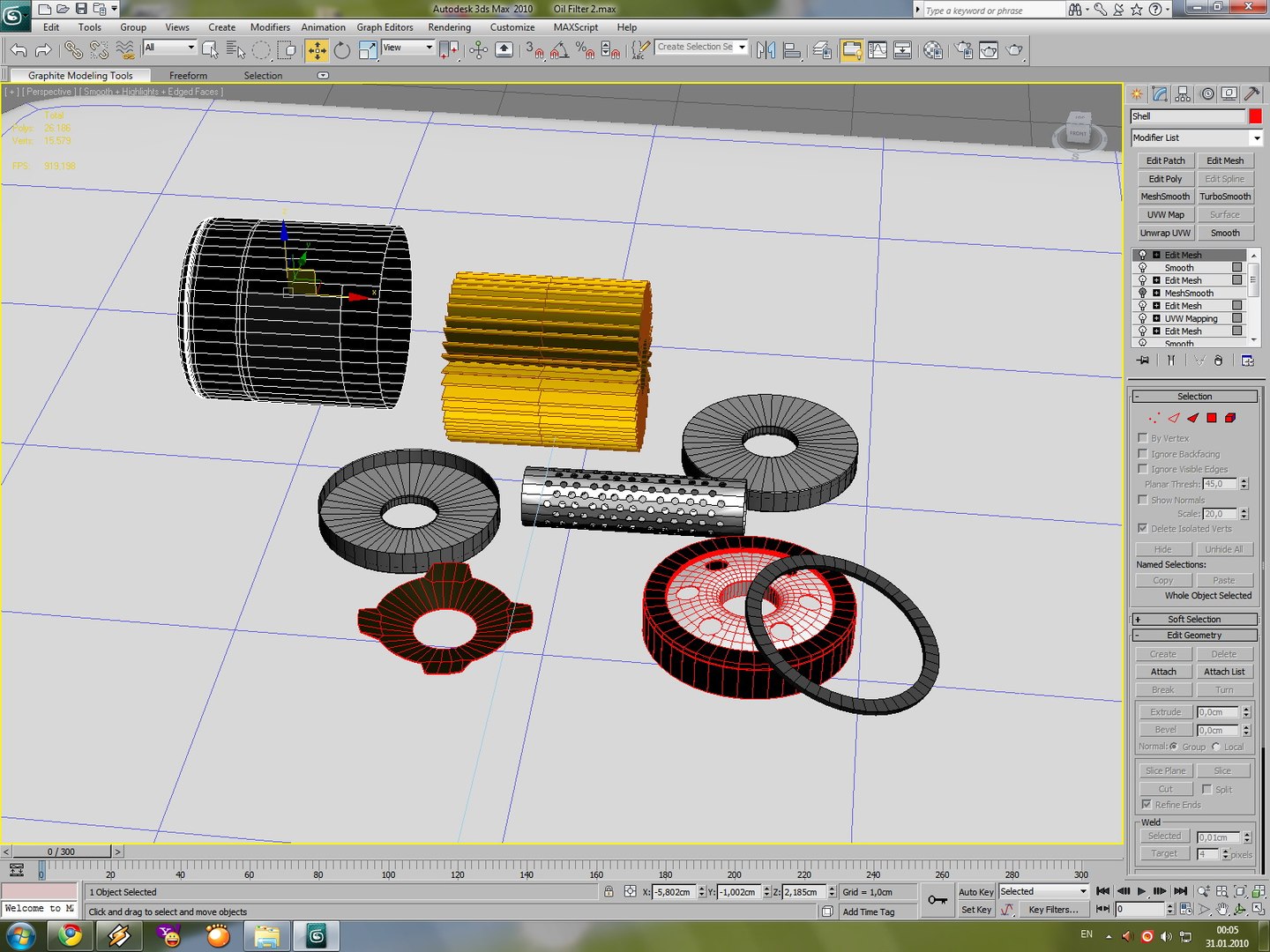 car oil filter parts animation 3d model