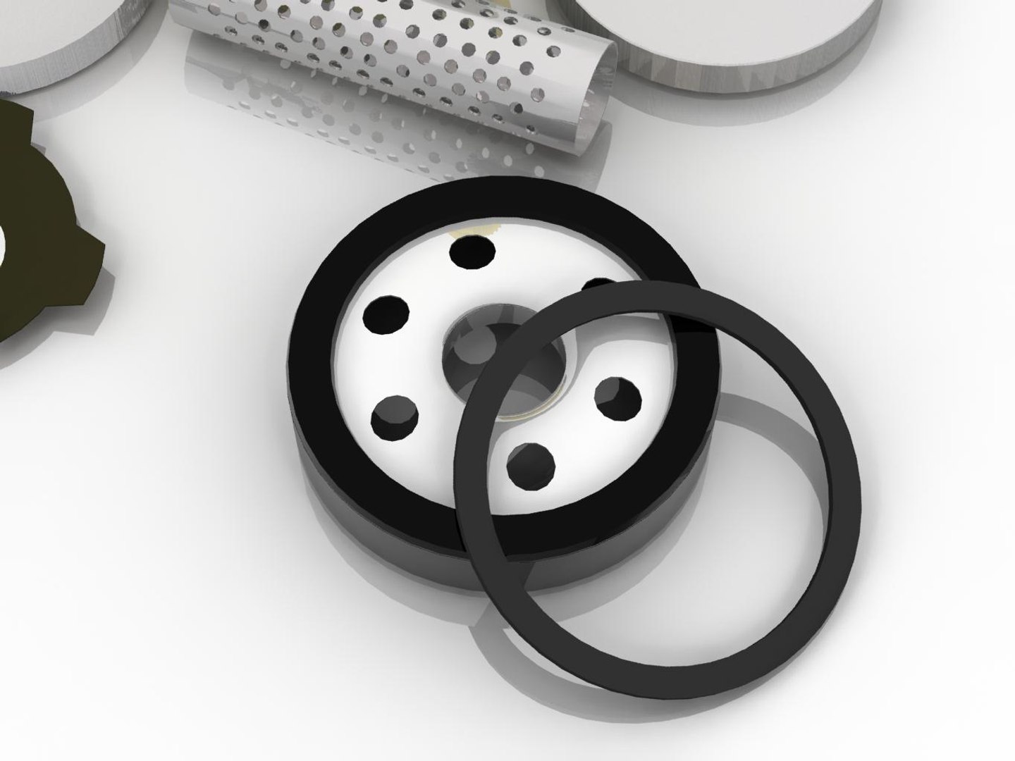 car oil filter parts animation 3d model