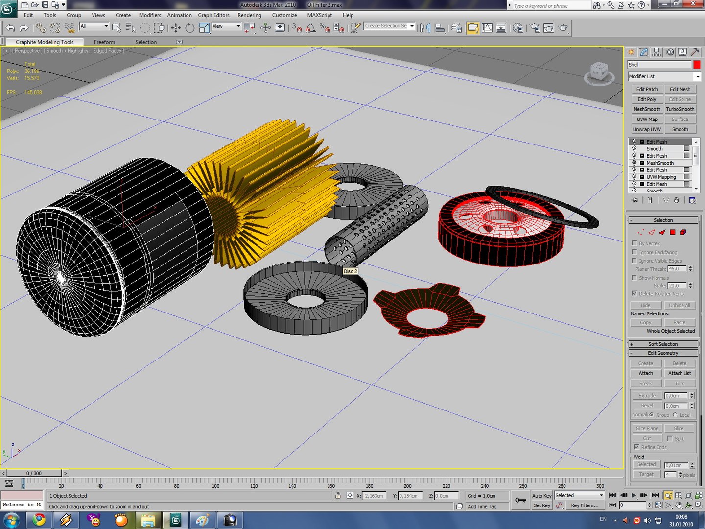 car oil filter parts animation 3d model