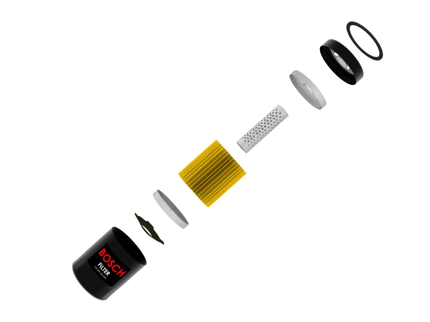 car oil filter parts animation 3d model