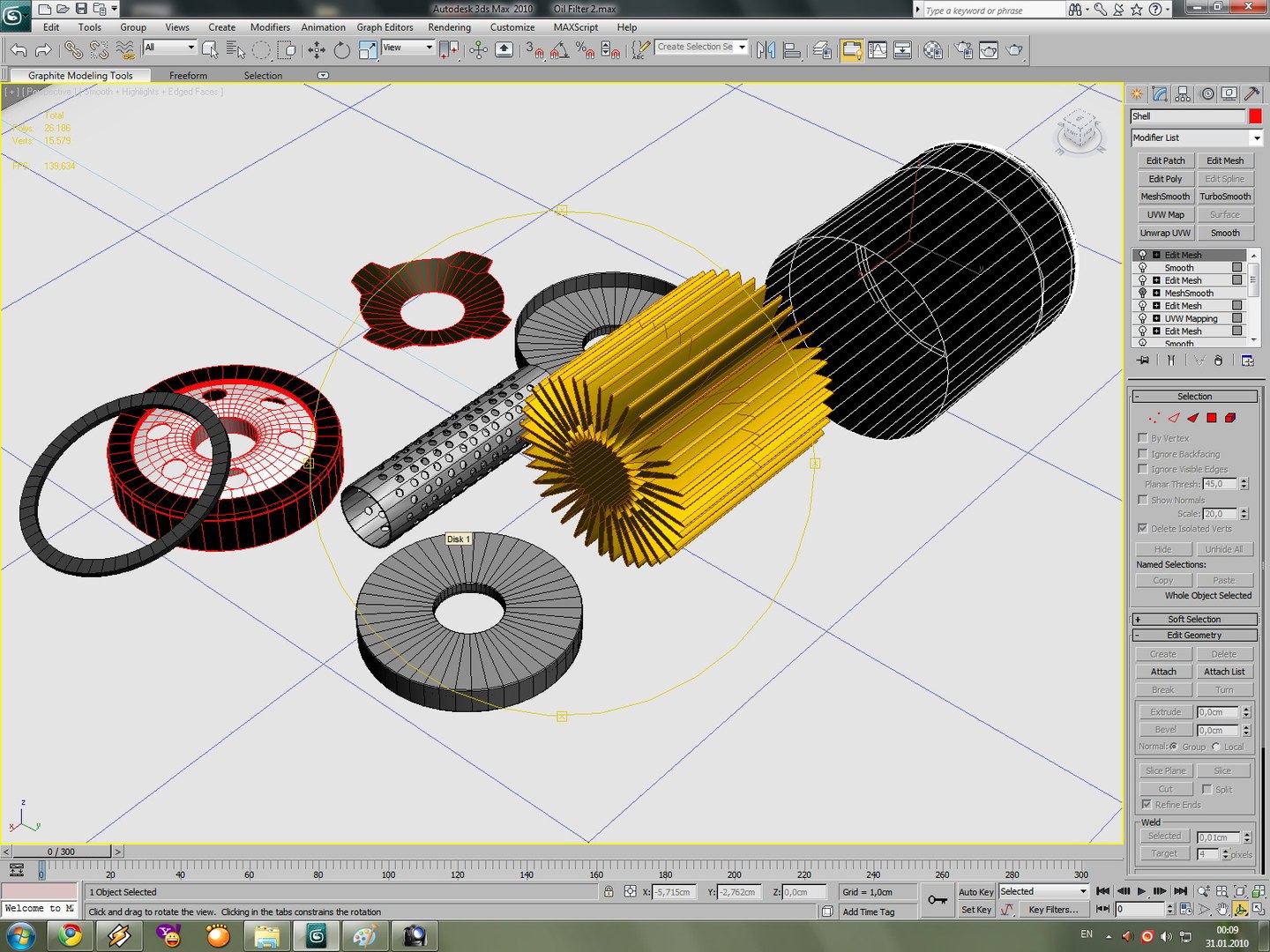 car oil filter parts animation 3d model