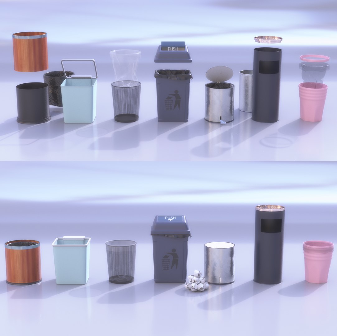 Trash Cans 3D Model - TurboSquid 1289250