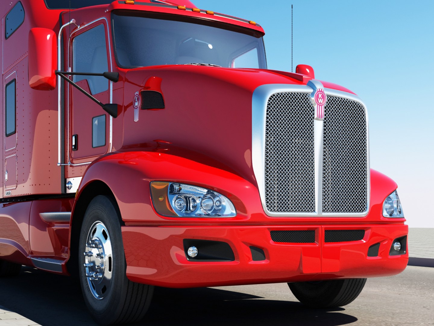 3d t660 semi trailer container model