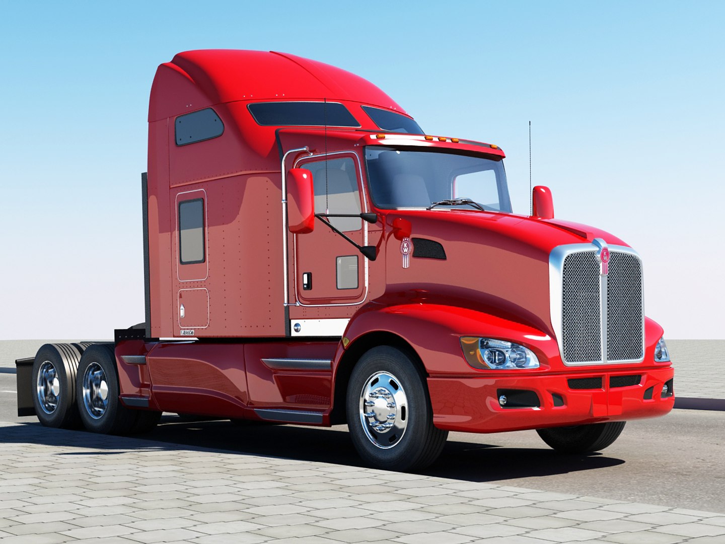 3d t660 semi trailer container model