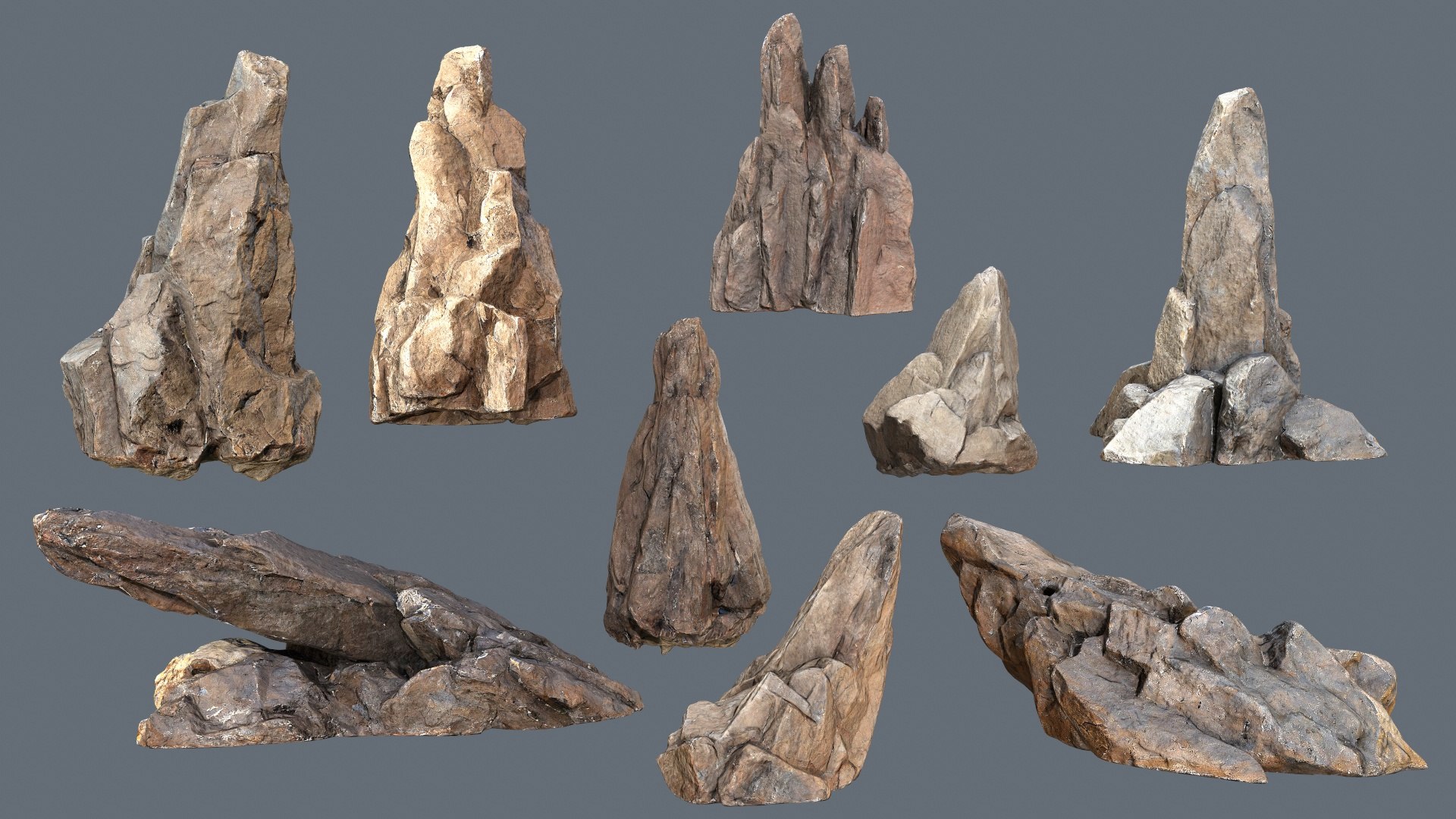 3D Cliff Rocks Model - TurboSquid 2202392