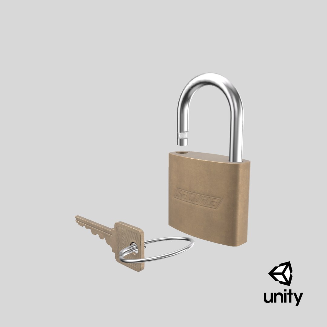3D Padlock with Key - TurboSquid 1762052