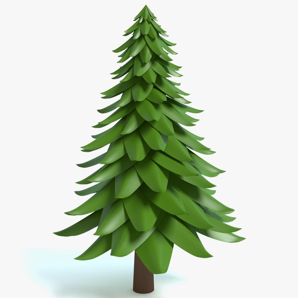cartoon pine tree obj