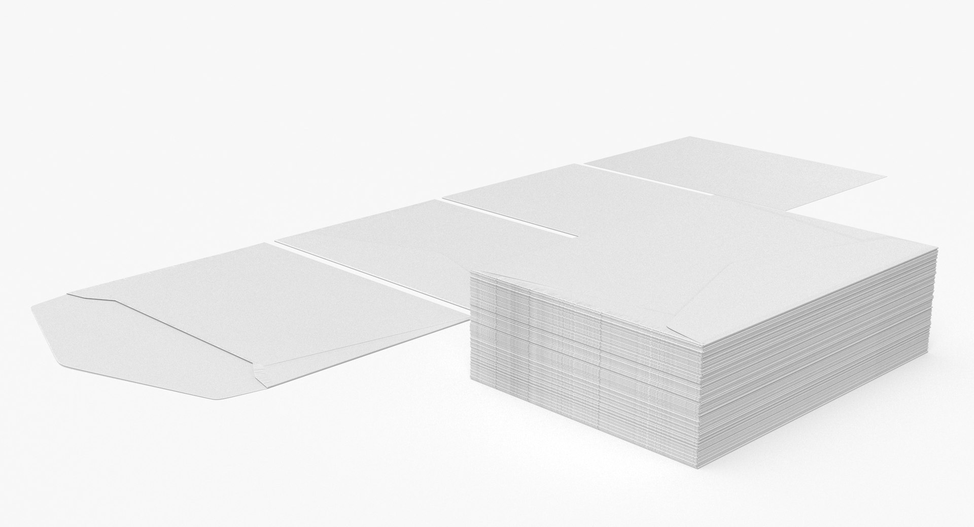 Small Square Envelopes Type 03 Flap Blank And Generic Model ...