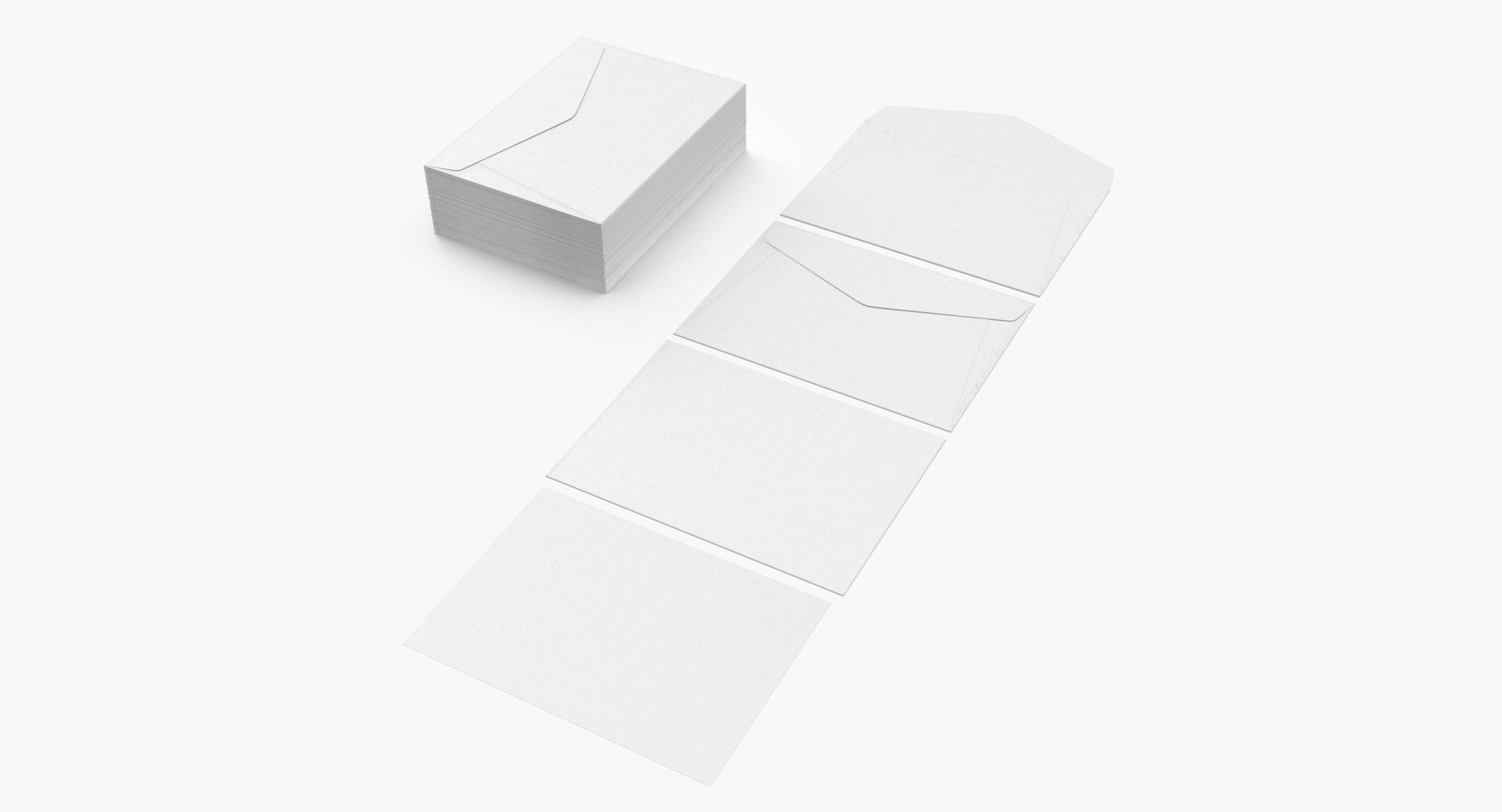 Small Square Envelopes Type 03 Flap Blank And Generic Model ...