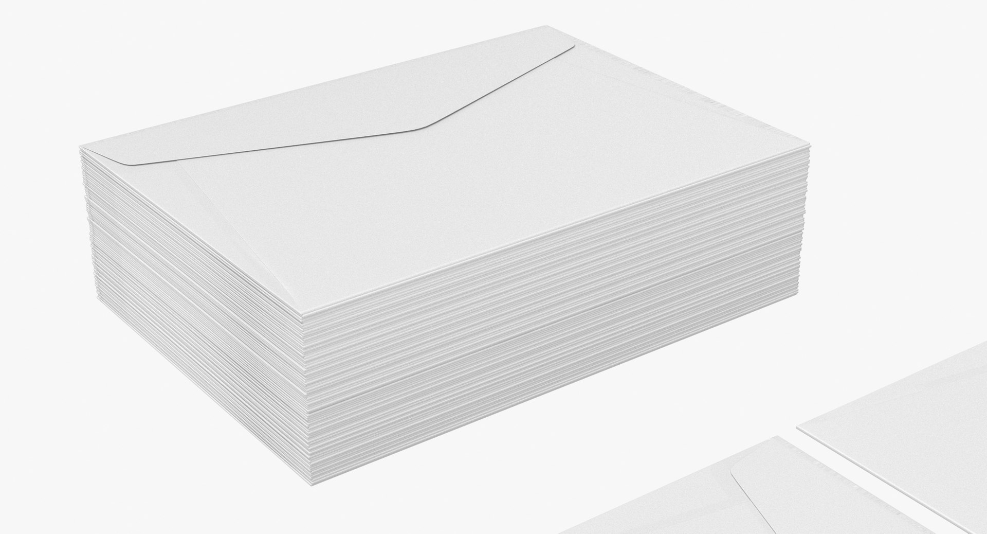 Small Square Envelopes Type 03 Flap Blank And Generic Model ...