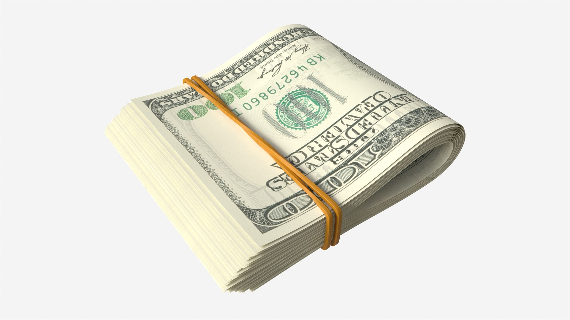 3D American dollars folded and tied 02 model - TurboSquid 2105835