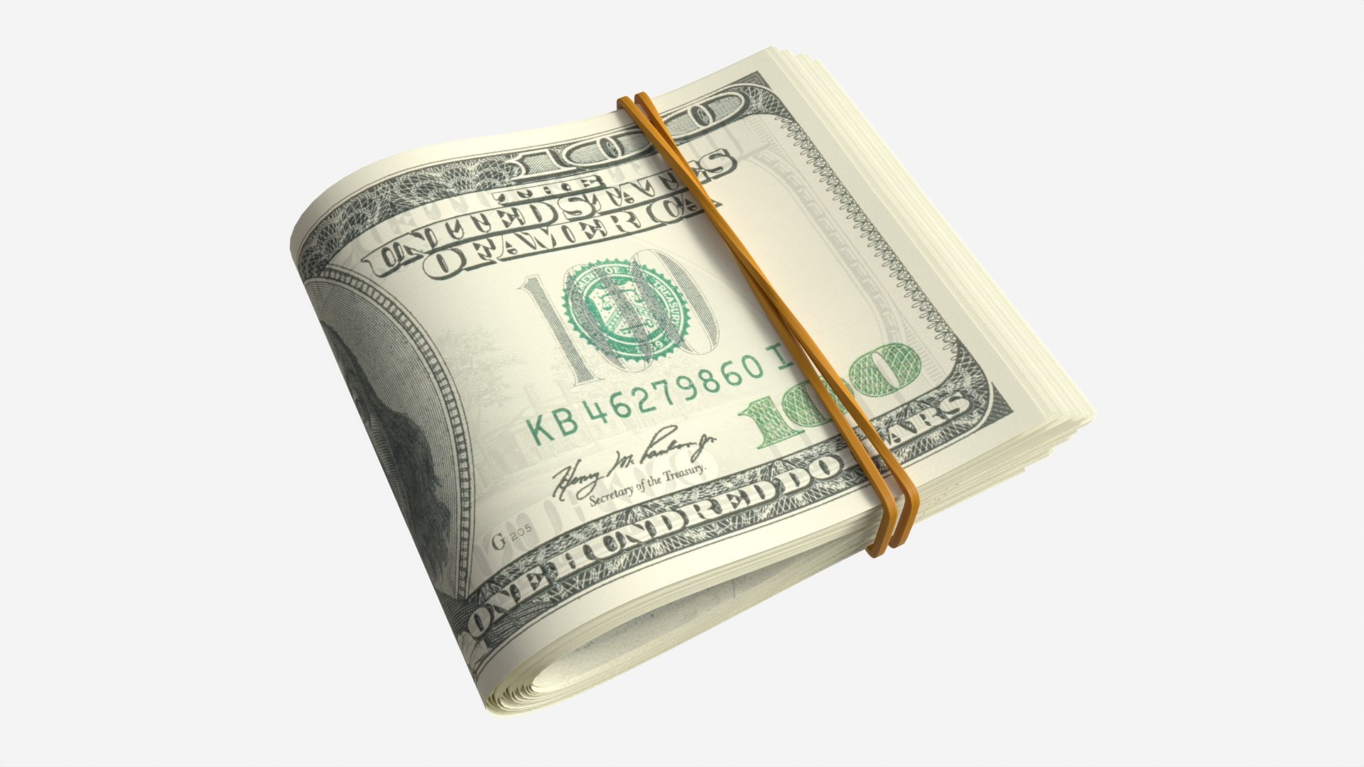 3D American dollars folded and tied 02 model - TurboSquid 2105835
