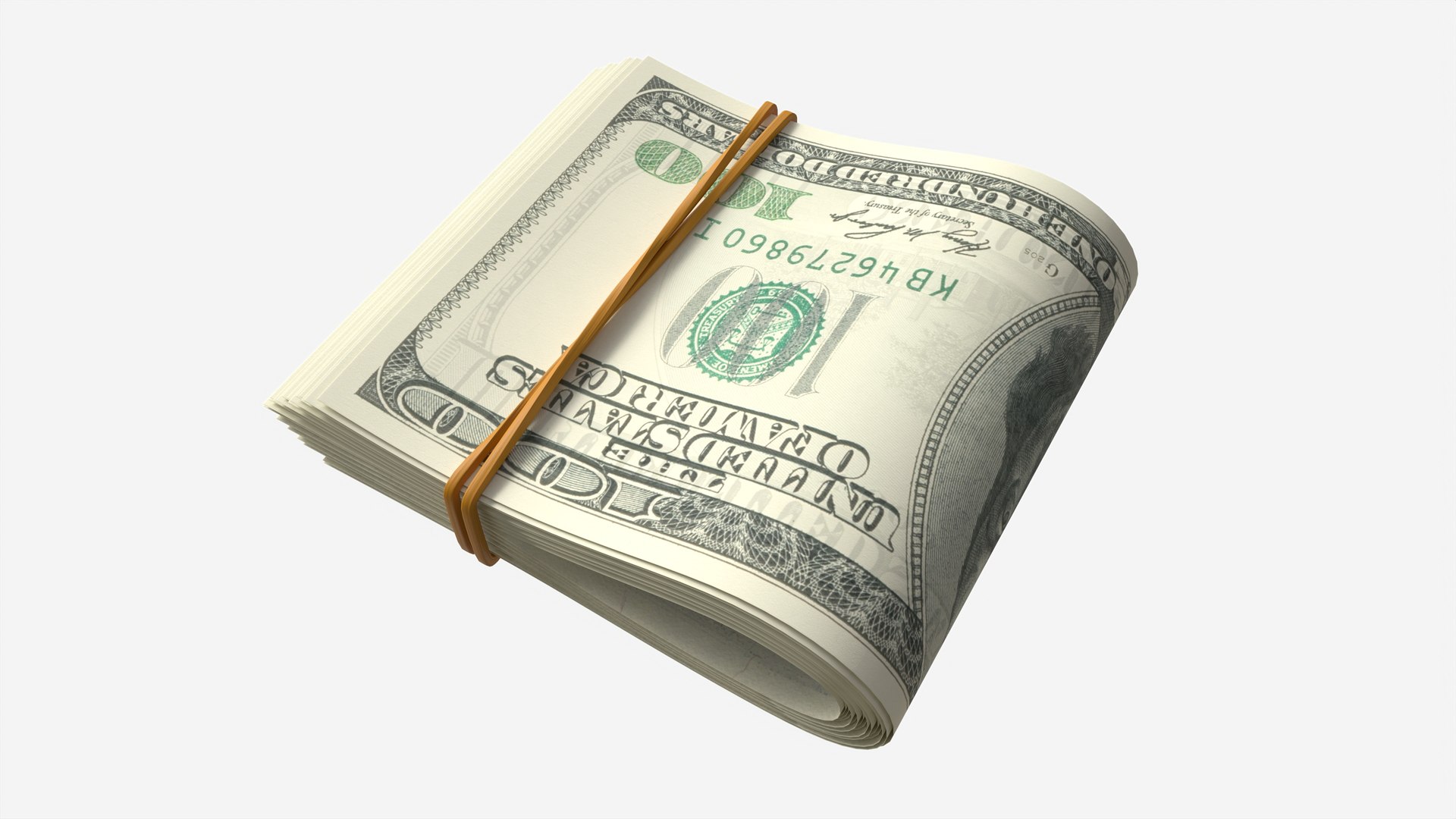 3D American dollars folded and tied 02 model - TurboSquid 2105835