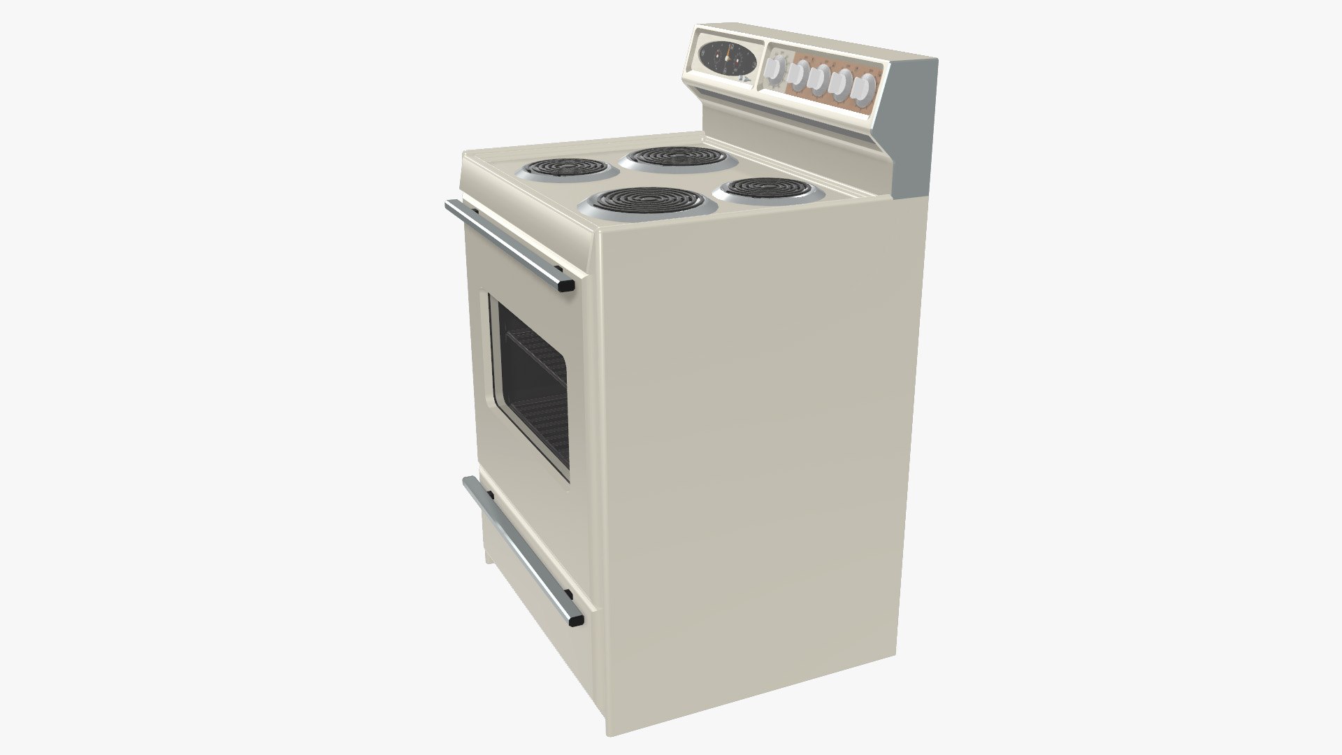 Retro Stove Oven - Kitchen Appliance 3D Model - TurboSquid 2259936