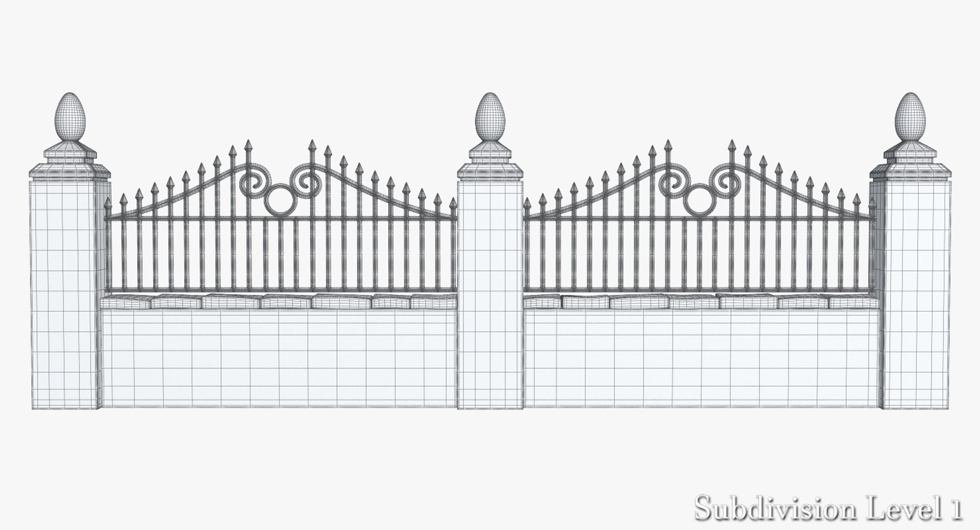 3d Model Cemetery Wall