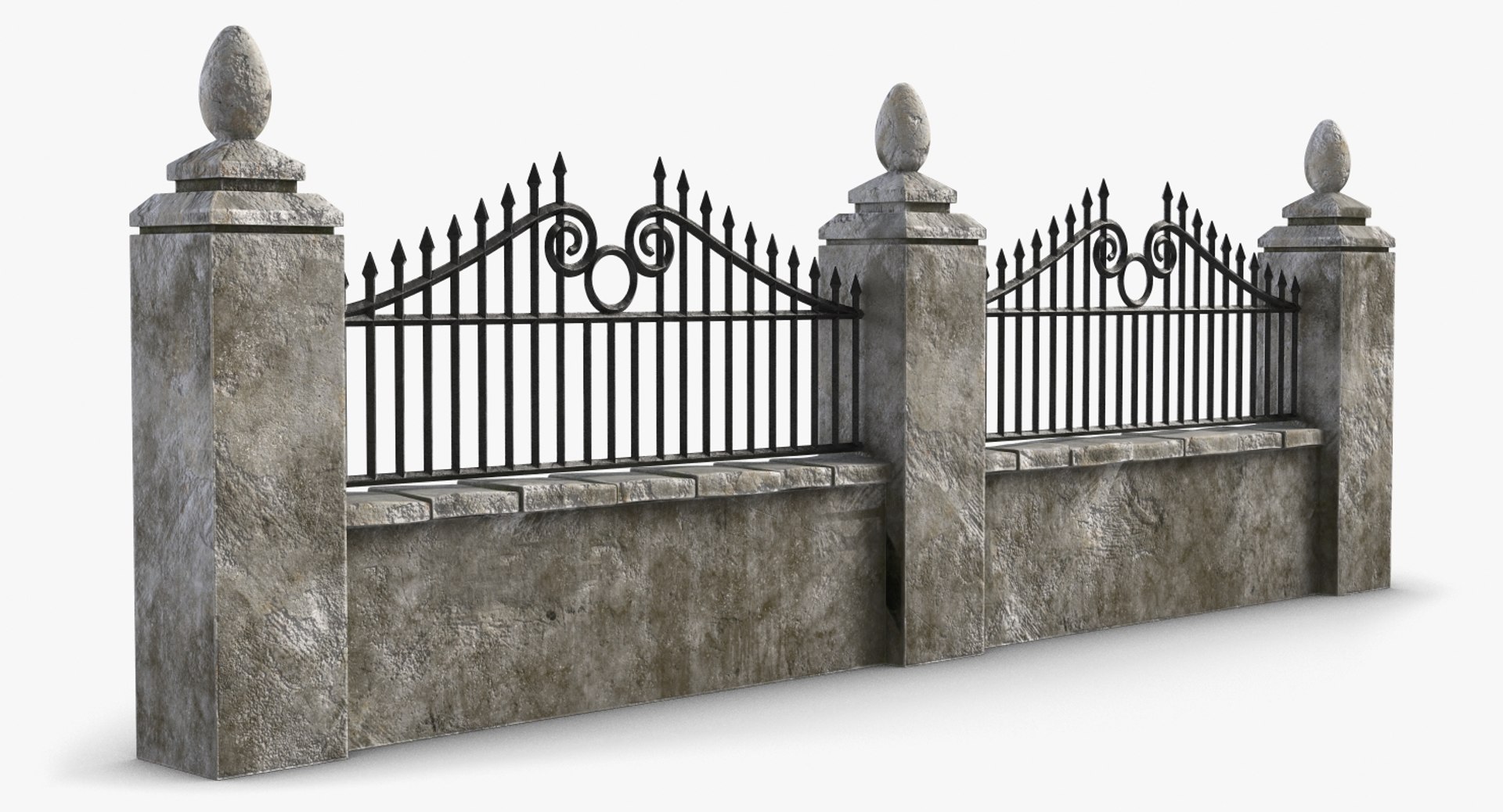 3d Model Cemetery Wall