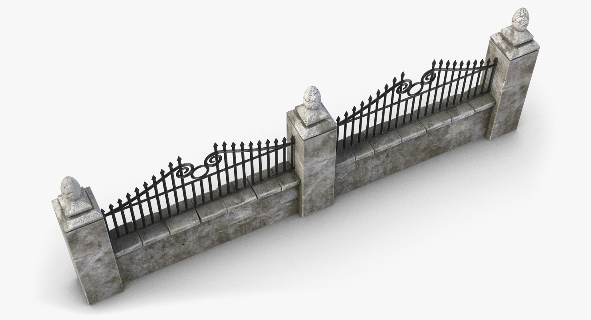 3d Model Cemetery Wall