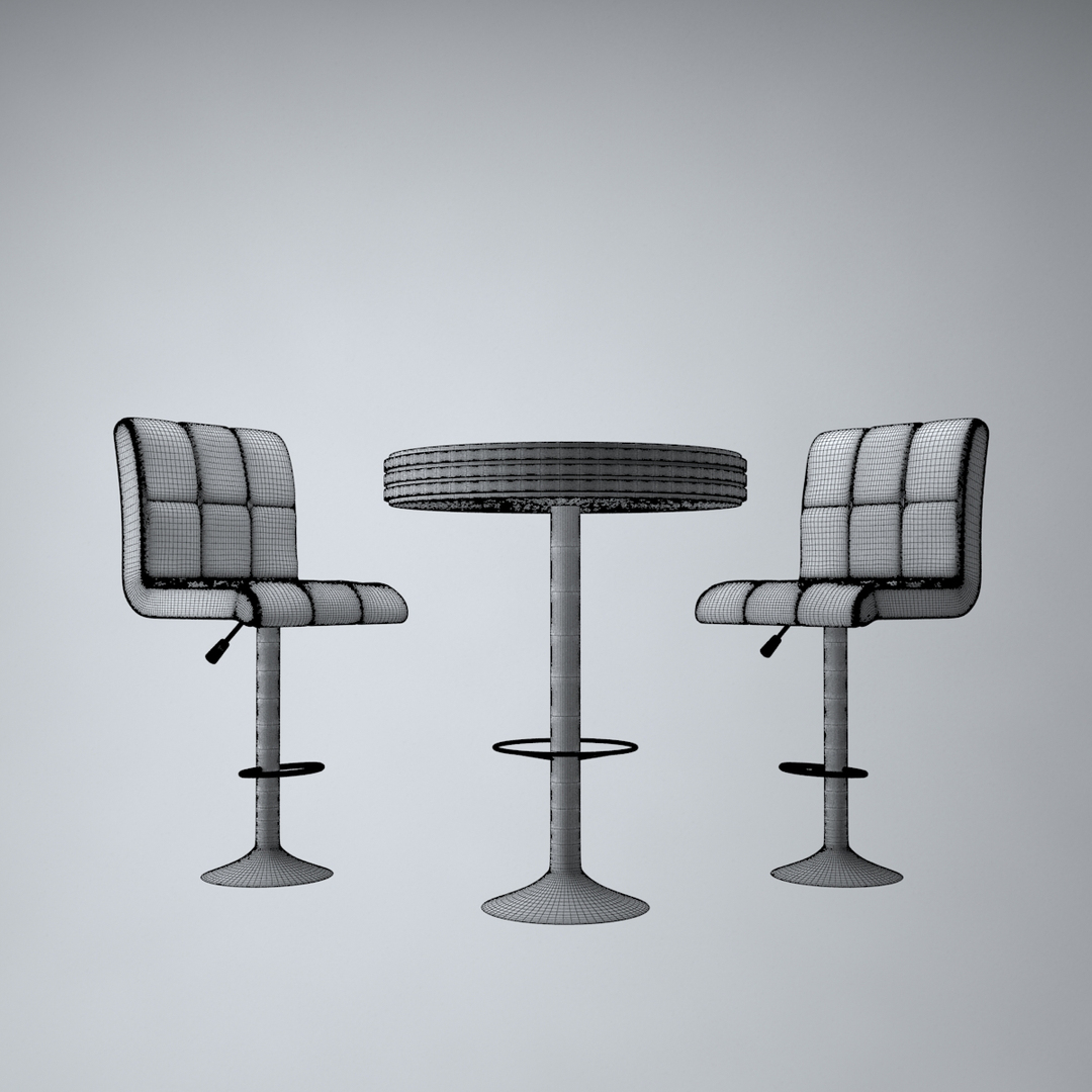 3d set bar furniture