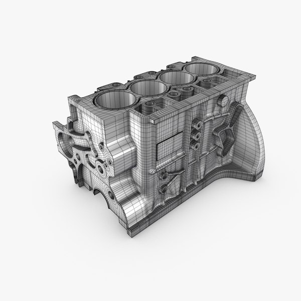 generic engine block 3d c4d