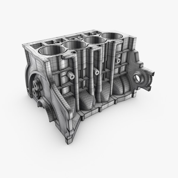 generic engine block 3d c4d