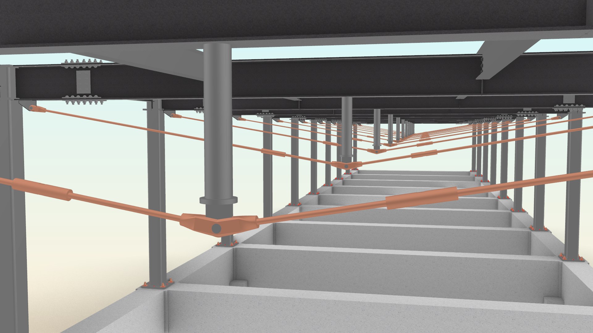 Steel Model With Tension Braces 3D - TurboSquid 2052838