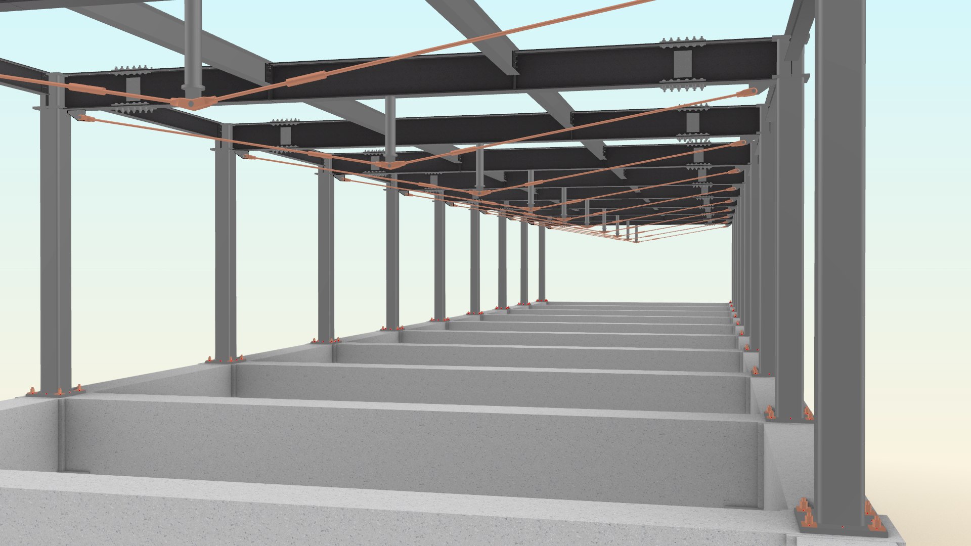 Steel Model With Tension Braces 3D - TurboSquid 2052838