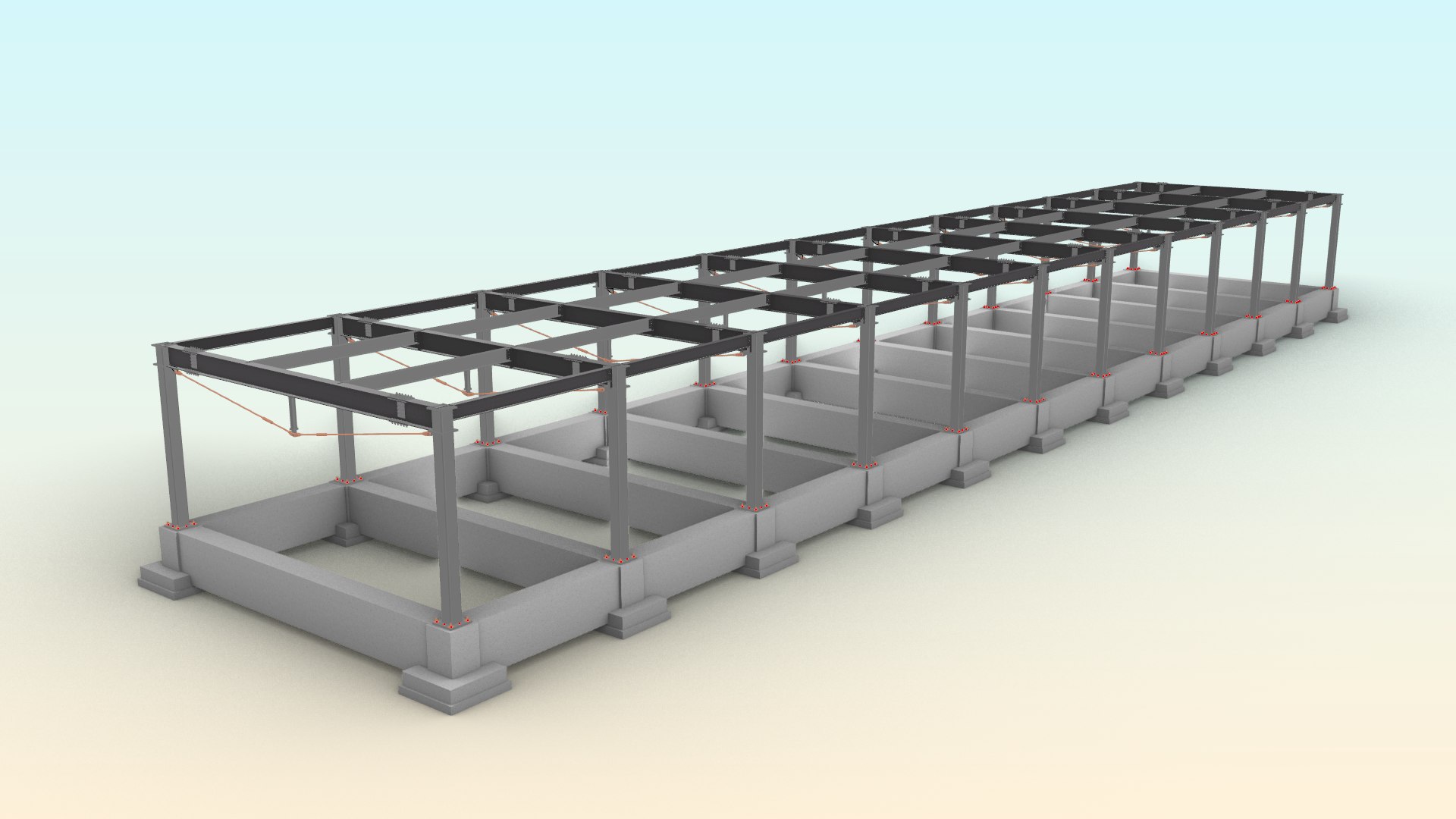 Steel Model With Tension Braces 3D - TurboSquid 2052838