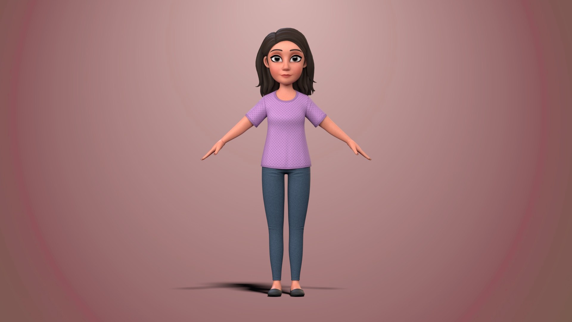 3D Female With Casual Suit Cartoon Stylized Model - TurboSquid 2340367