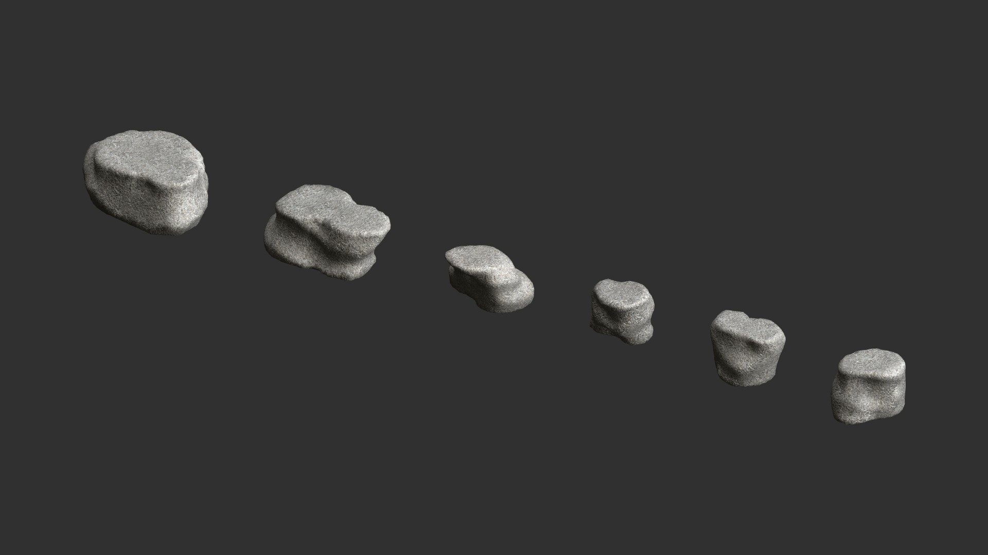 3D model Short Flat Rocks - White 1 - TurboSquid 1981421