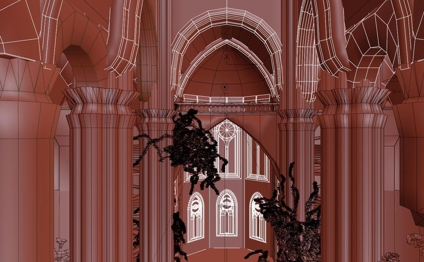 Old gothic castle low-poly 3D model - TurboSquid 1294139