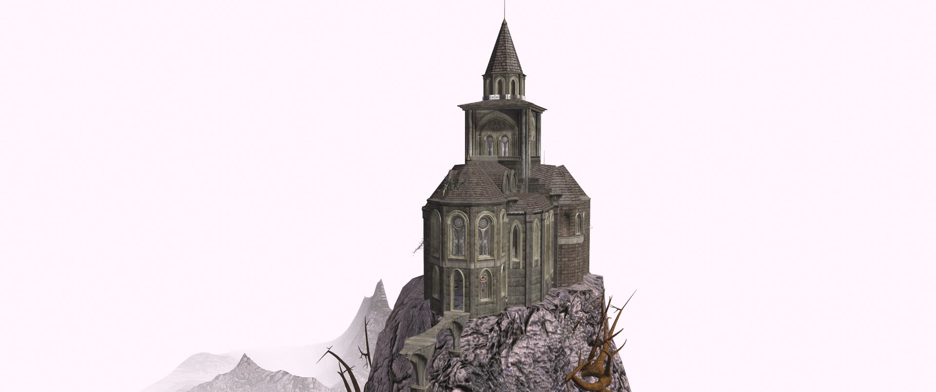 Old gothic castle low-poly 3D model - TurboSquid 1294139