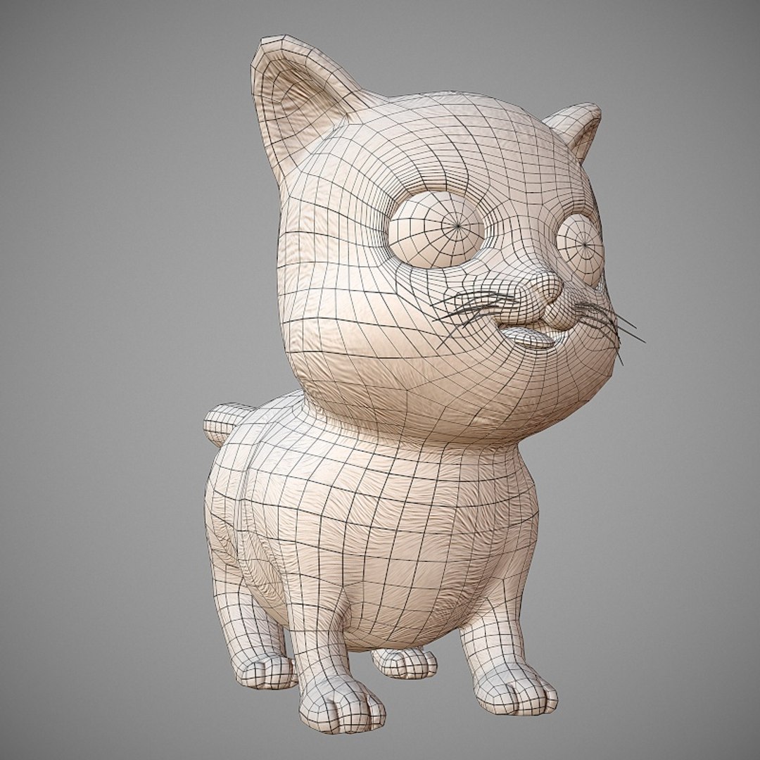 Katty Cartoon Cat Model - TurboSquid 1335322