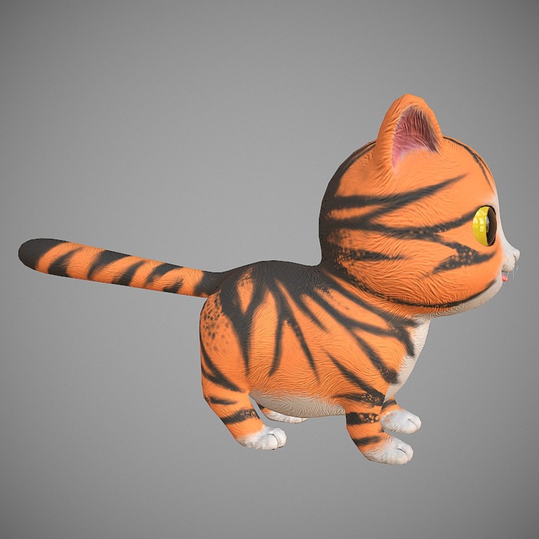 Katty Cartoon Cat Model - TurboSquid 1335322