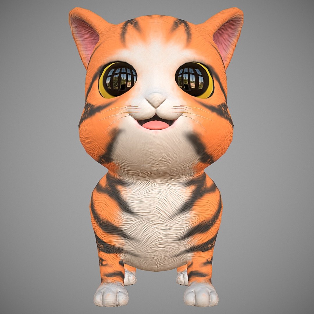 Katty Cartoon Cat Model - TurboSquid 1335322