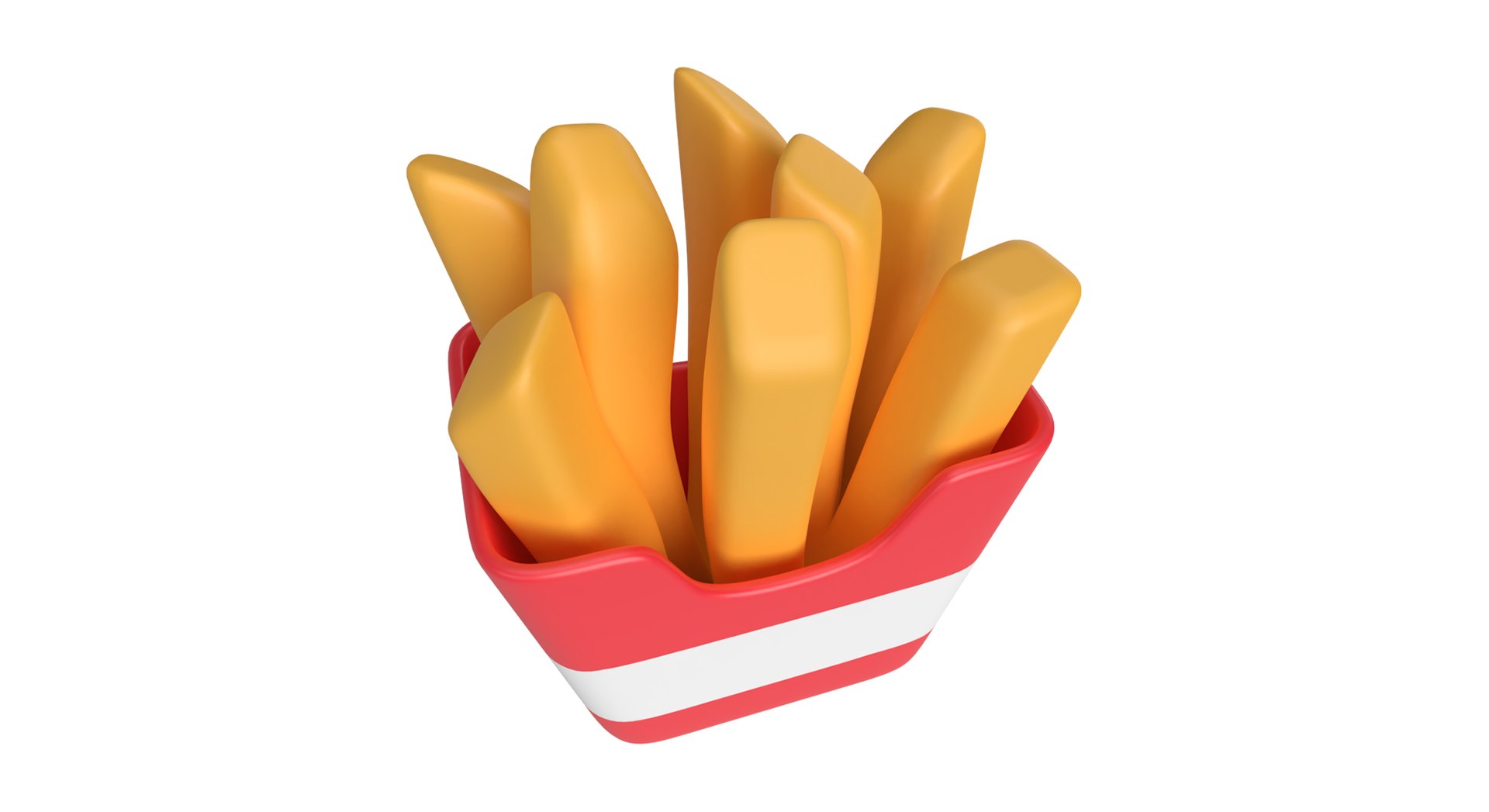 3D Cartoon Fried Potato Model - TurboSquid 1959596