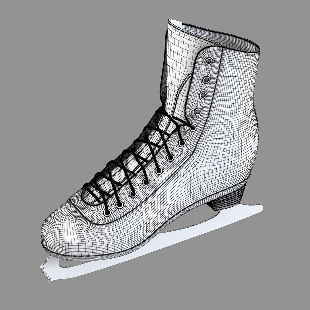 3d Model White Skates