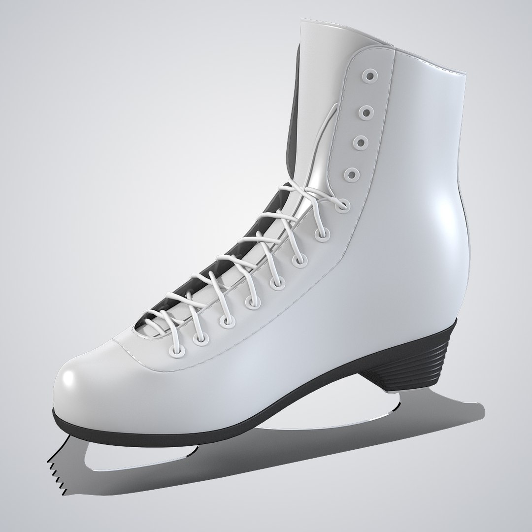 3d Model White Skates