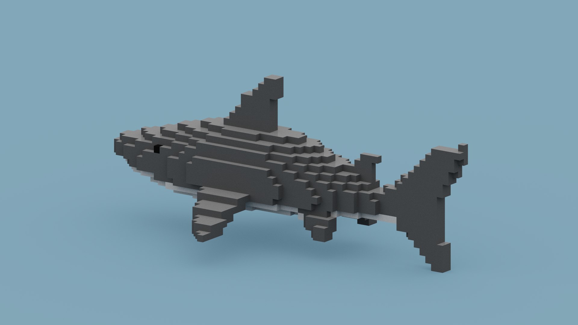 3D Voxel Shark Model - TurboSquid 1953221