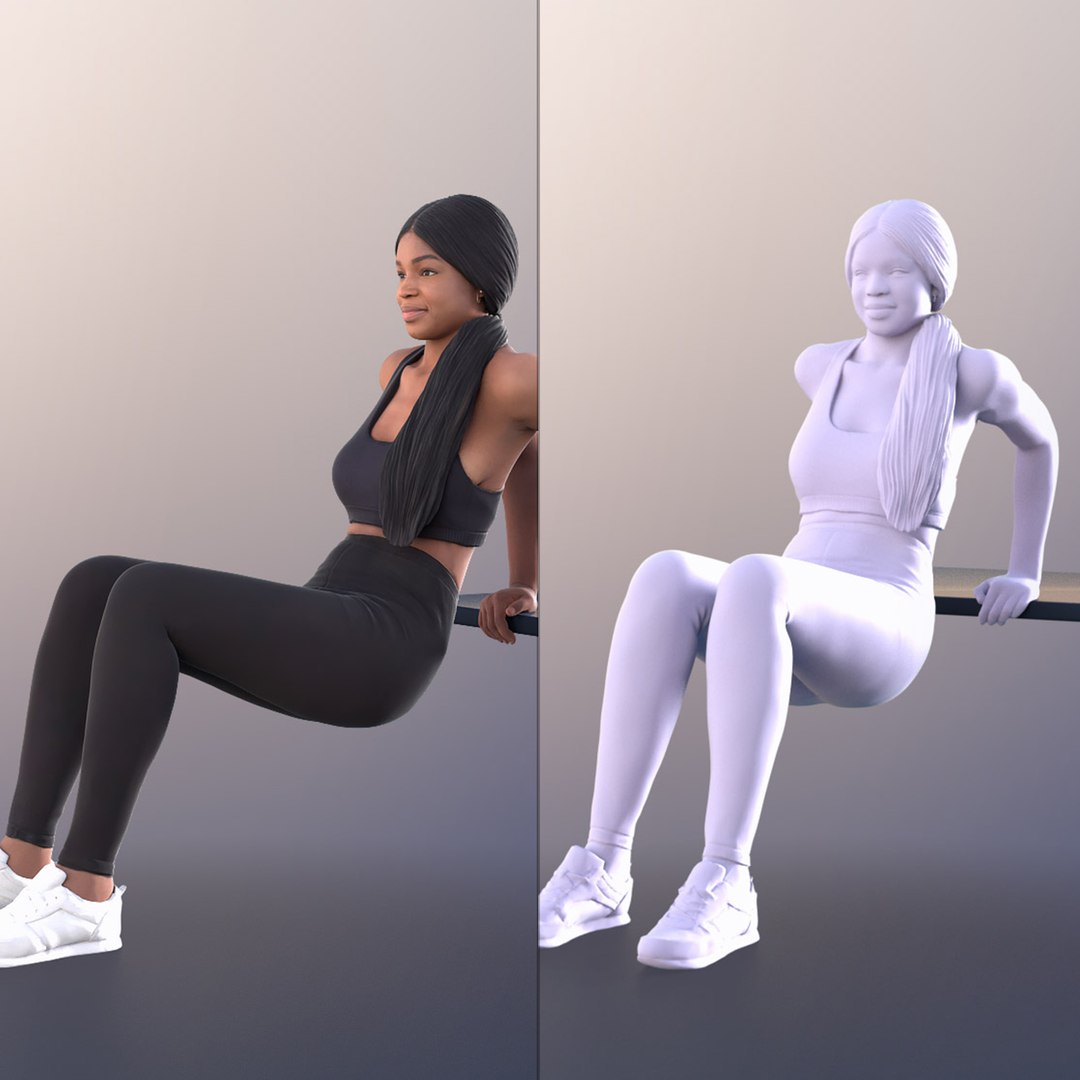 3D Model 11405 Micaela - Black Woman Doing Sport - TurboSquid 1796497