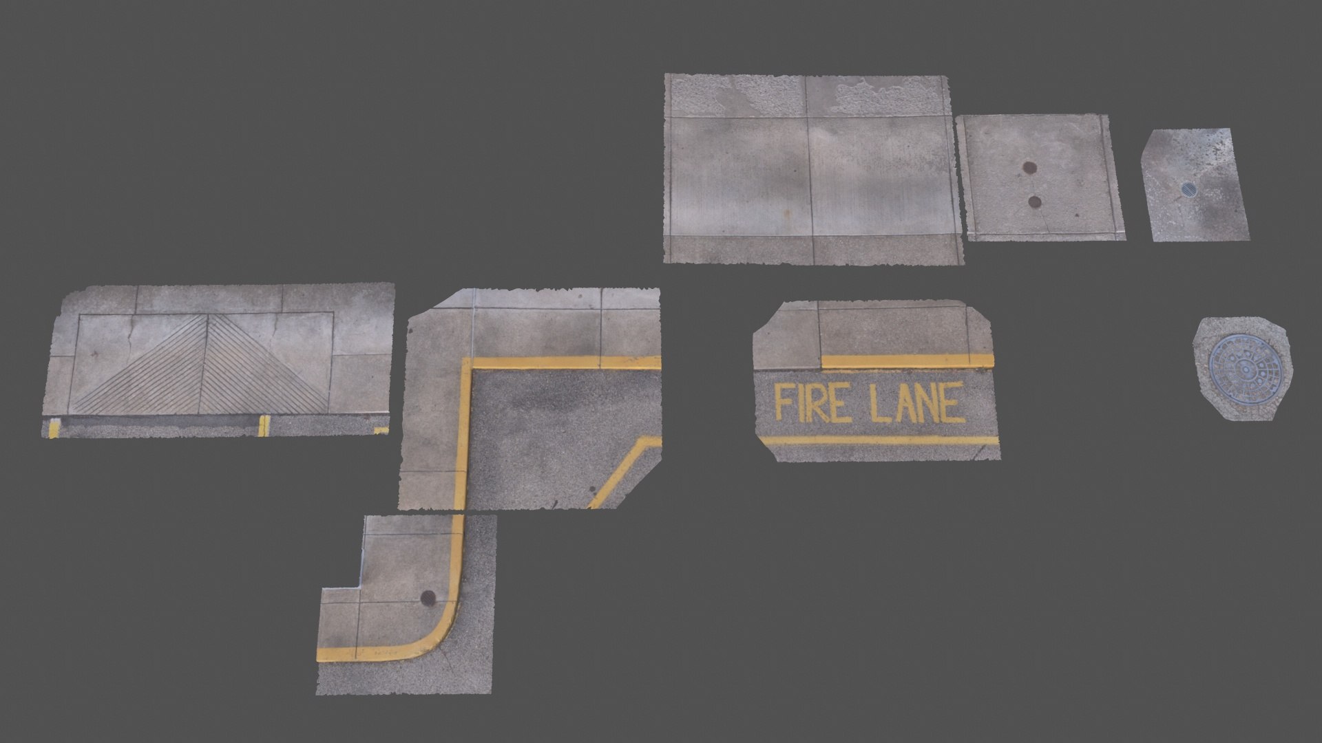 3D Set Road Curb Hatches Grille 3D Model - TurboSquid 2158098