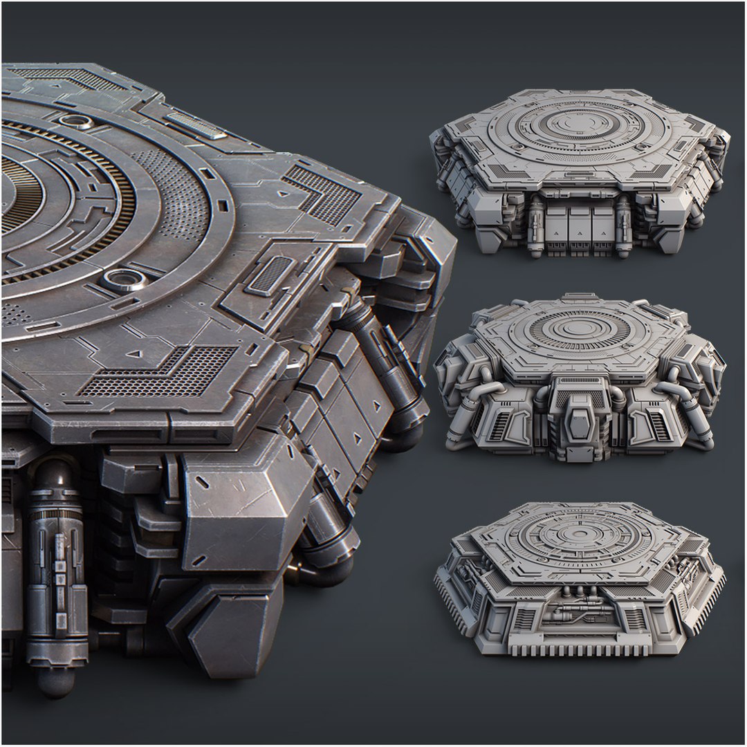 Sci-Fi Mecha Platform Kit Vol 01 3D Model - TurboSquid 2073706