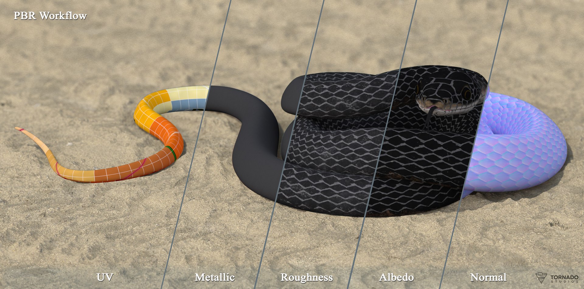 3d Black Snake 02 Model