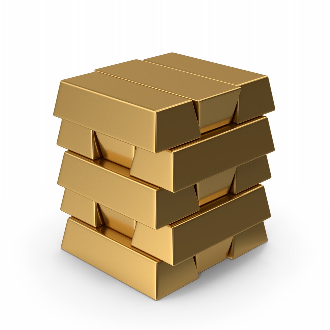 3D Gold Bars Stack - TurboSquid 2234371