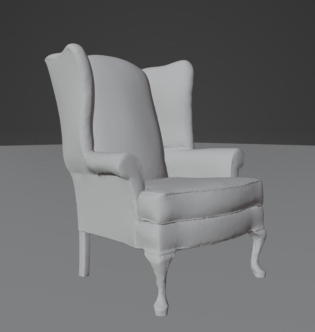Red Wingback Chair Model - TurboSquid 1947774