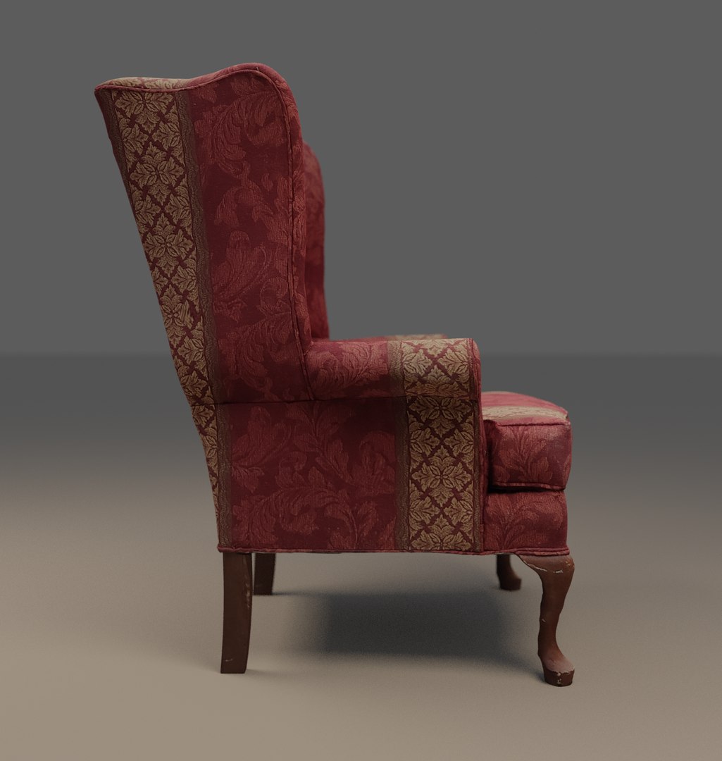 Red Wingback Chair Model - TurboSquid 1947774