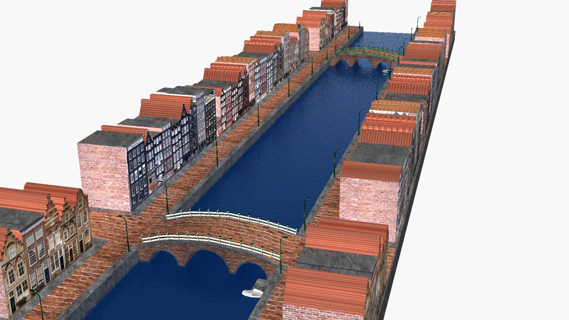 3D Houses On Canal Model - TurboSquid 1826340