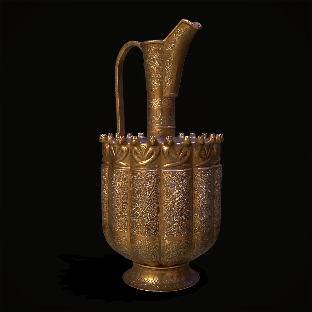 3D Medieval Gold and Silver Wine Decanter - TurboSquid 1941080