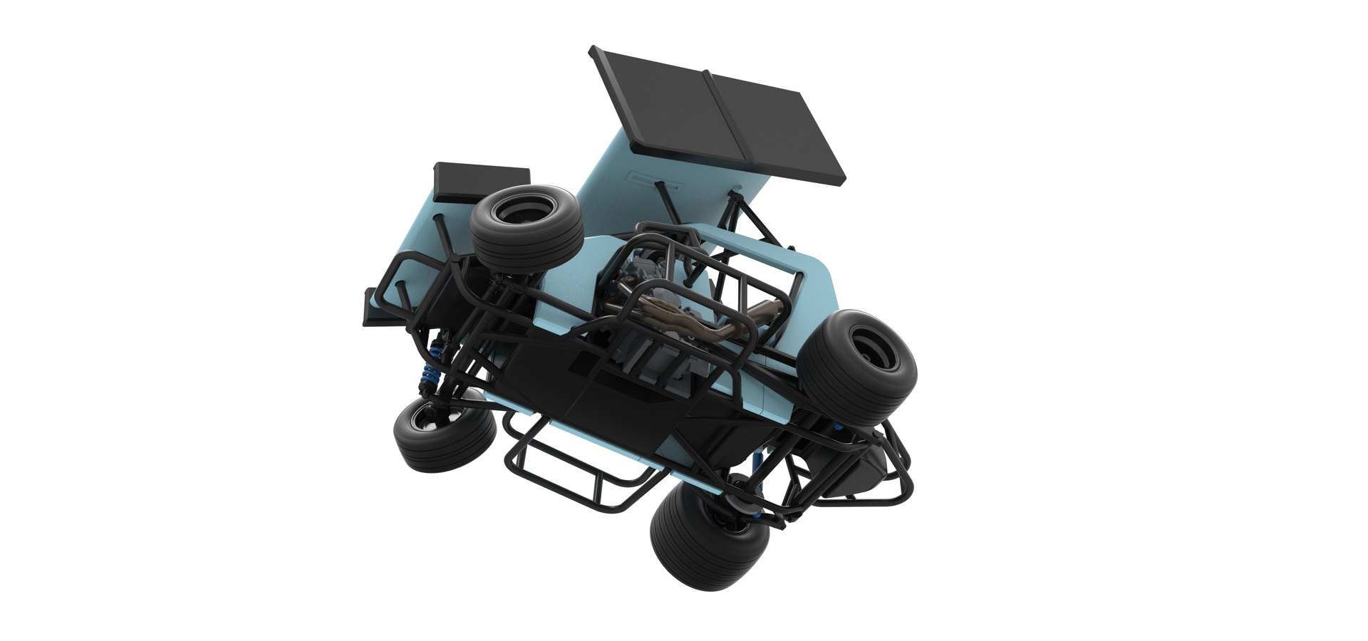 Diecast Winged 600 Micro Sprint Car While Turning Scale 1 To 25 3D ...