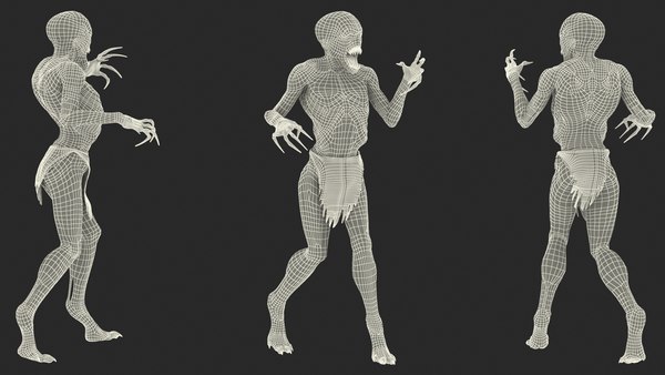 3D scary creature standing pose model - TurboSquid 1702757
