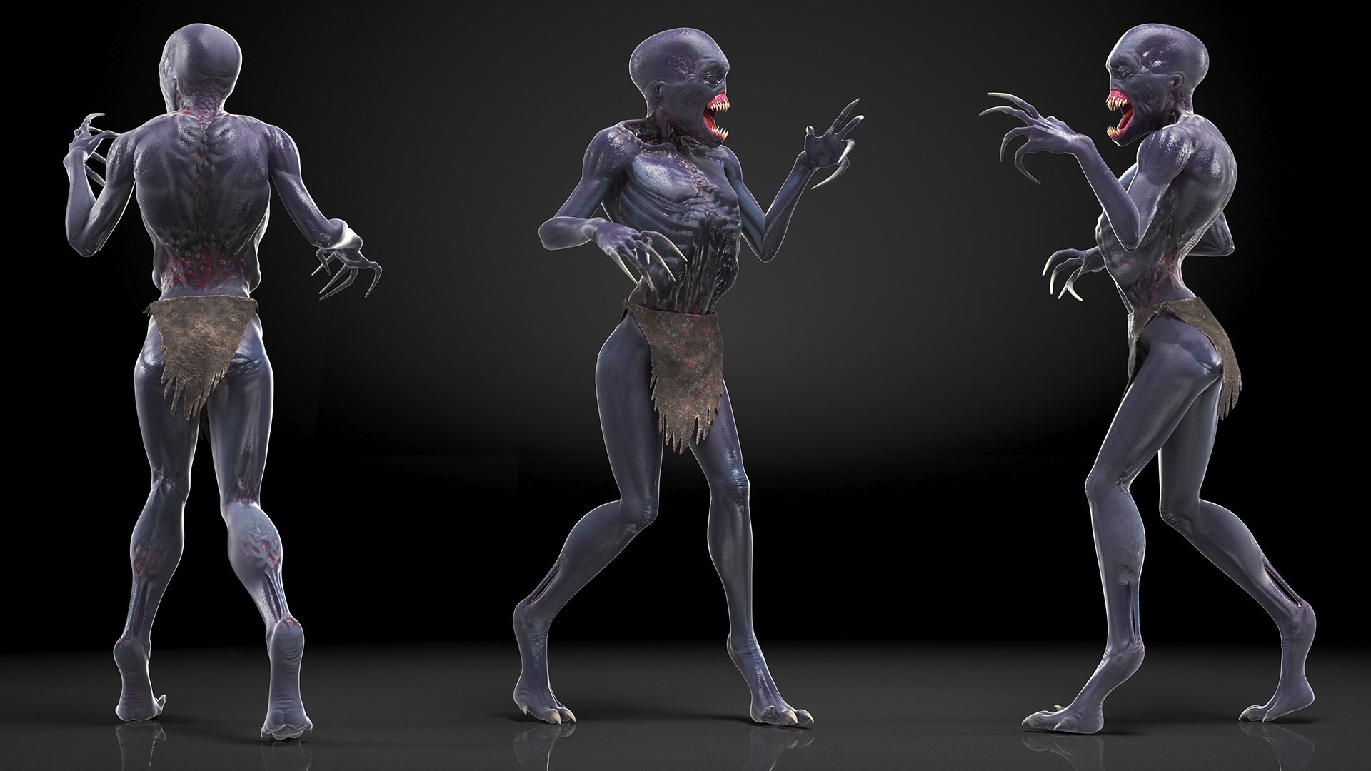 3D Scary Creature Standing Pose Model - TurboSquid 1702757
